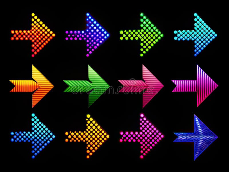 12 Unique Arrow Symbol Silhouettes a Modern Graphic Design Collection ...