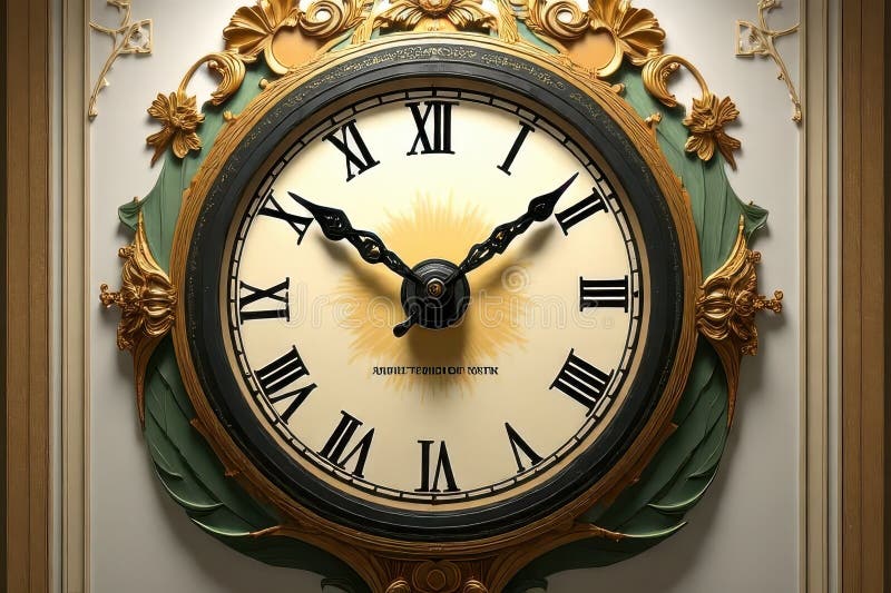 Unique Art Nouveau Clock Design Stock Illustration - Illustration of ...