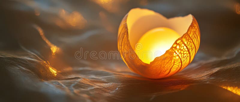 Unique Art Piece Featuring Light in Egg Shell Stock Image - Image of ...