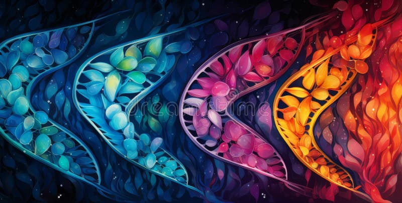 Unique Artistic DNA Compositions with Vibrant Colors and Detailed ...