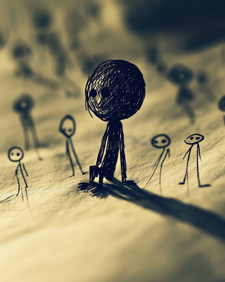 Unique Artistic Representation of Solitude among Numerous Figures on ...