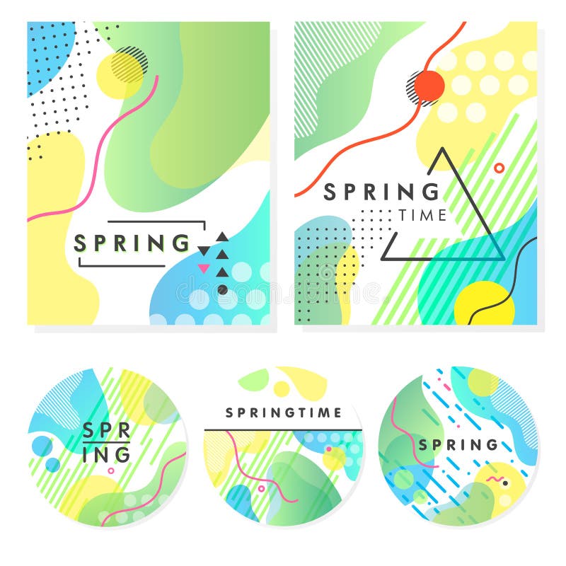 Unique Artistic Spring Cards Stock Illustration - Illustration of ...