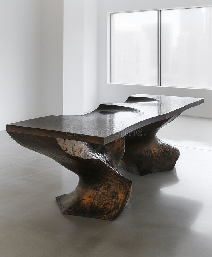 Unique Artistic Wooden Table with a Sculptural Design in a Modern ...