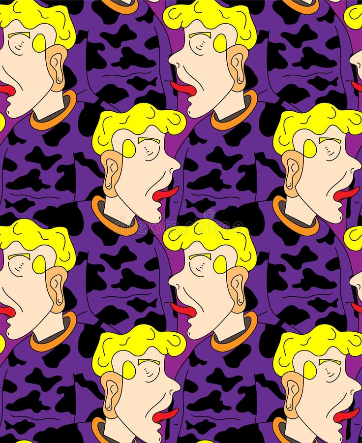 Unique Artwork. Seamless Pattern with Repeat Fancy Humans Stock Vector ...