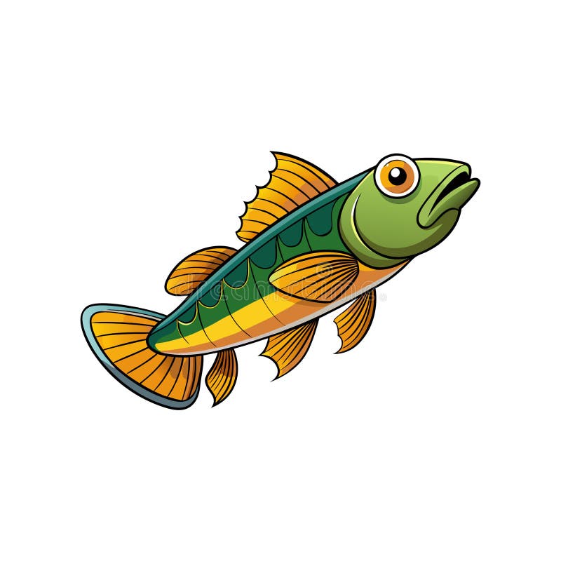 Unique Goby Fish Artwork with Realistic Textures Stock Illustration ...