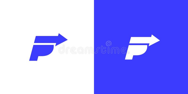 Unique and Attractive P Direction Logo Design Stock Vector ...