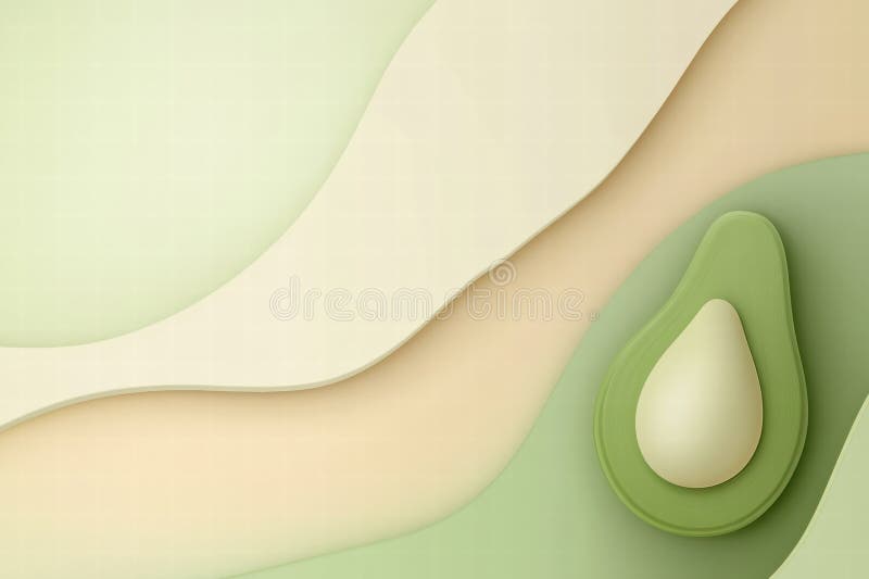 Unique Avocado Shape with Seed in a Soft Color Palette for Mock Up and ...