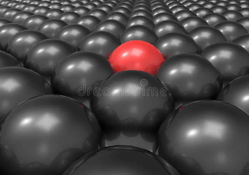 Unique Ball Standing Out - Red Stock Illustration - Illustration of ...