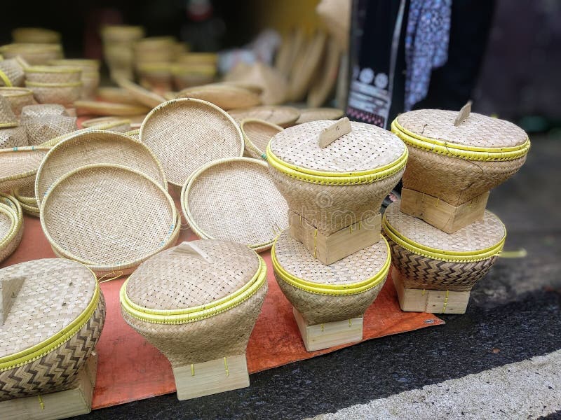 Unique Bamboo Baskets for Storing Rice Stock Image - Image of storing ...
