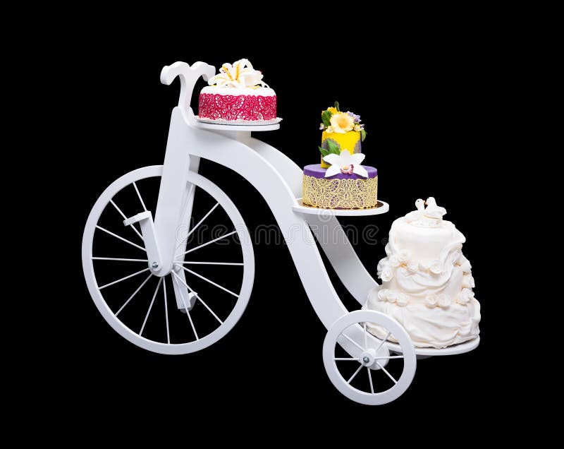 Unique Bicycle Cake Stand with Three Cakes Stock Image - Image of ...