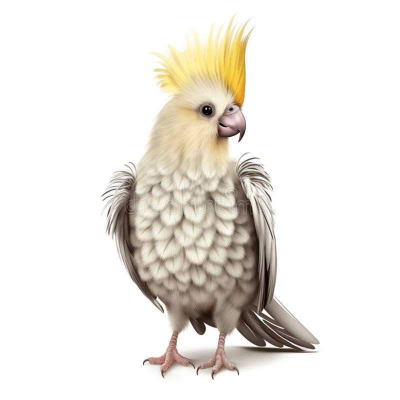 A Unique Bird with Fluffy Feathers and a Bright Yellow Crest Standing ...