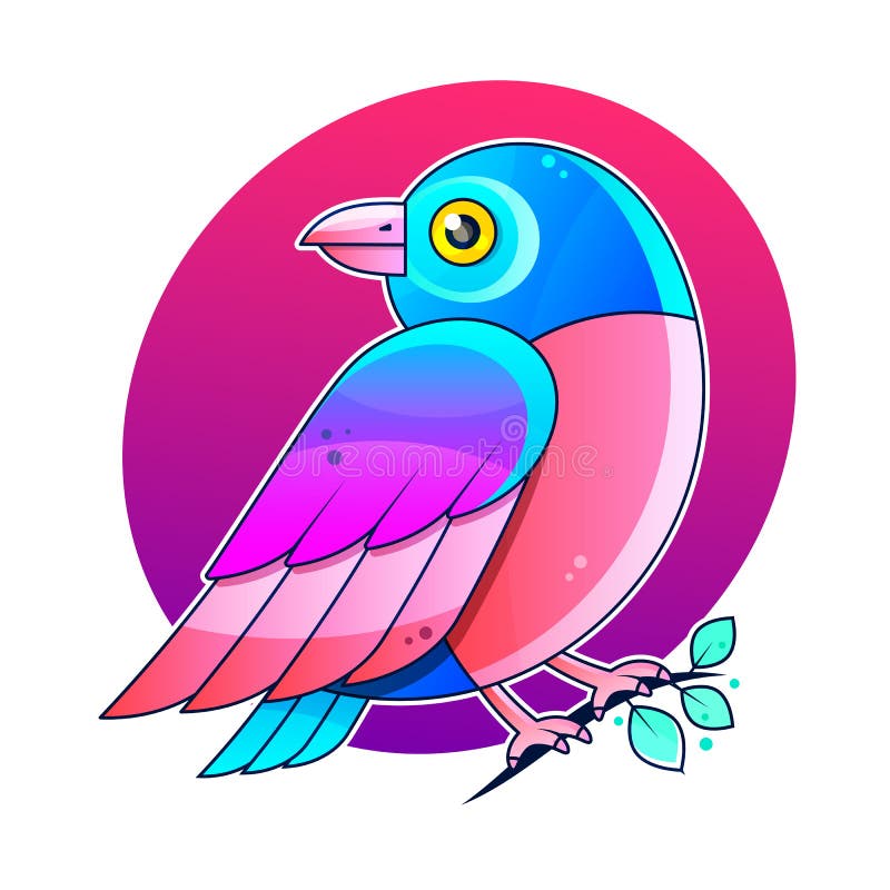 Unique Bird Silhouette Logo - Vector Illustration on a Background Stock ...