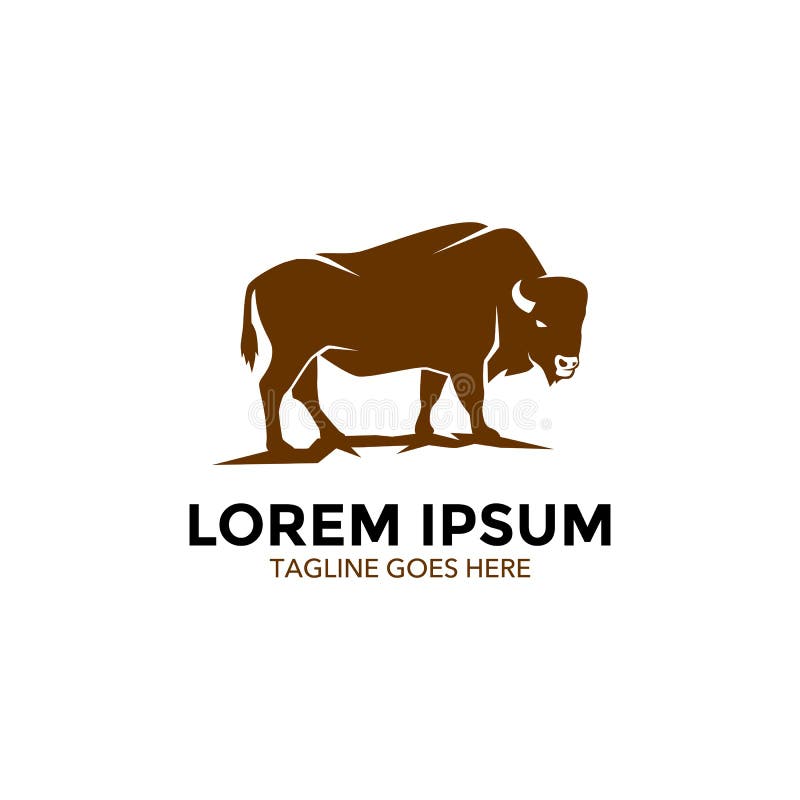 Unique Bison Logo Template. Vector Stock Vector - Illustration of icon ...