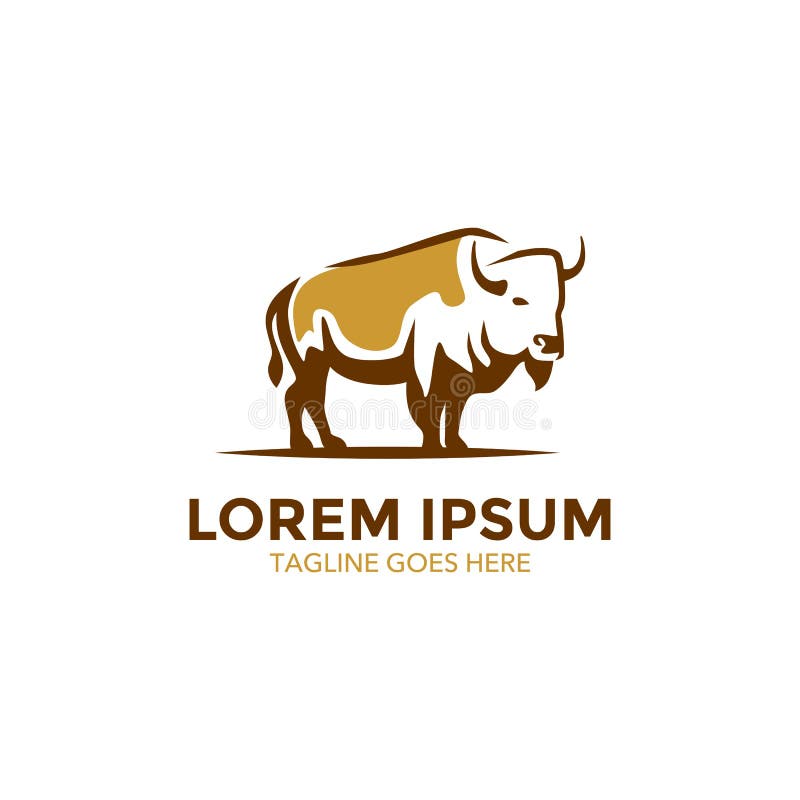 Unique Bison Logo Template. Vector Stock Vector - Illustration of logo ...