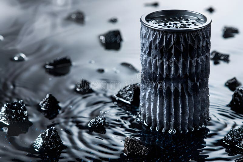 A Unique Black 3D Printed Object with Rough Surface on Reflective Black ...