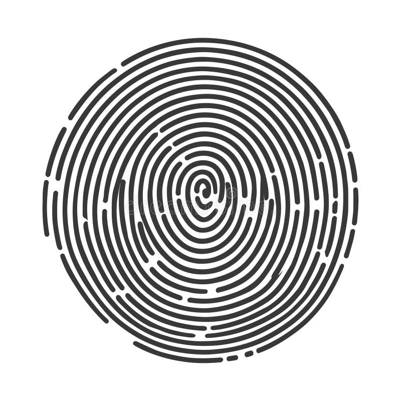 Abstract Fingerprint Pattern: Circular Identity Graphic Stock Vector ...