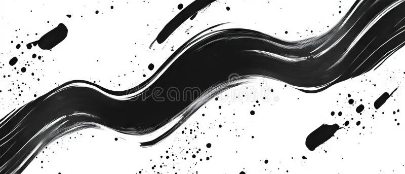 Seamless Black Ink Pattern on White Background with Bold Lines and ...