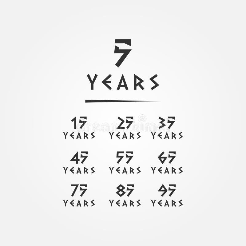 Unique 5 Black Number Anniversary Design Stock Image - Image of ...