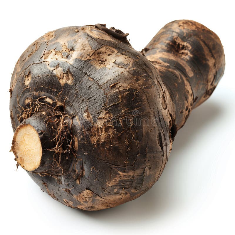 Unique Black Root Vegetable Displayed on a White Background Captured in ...