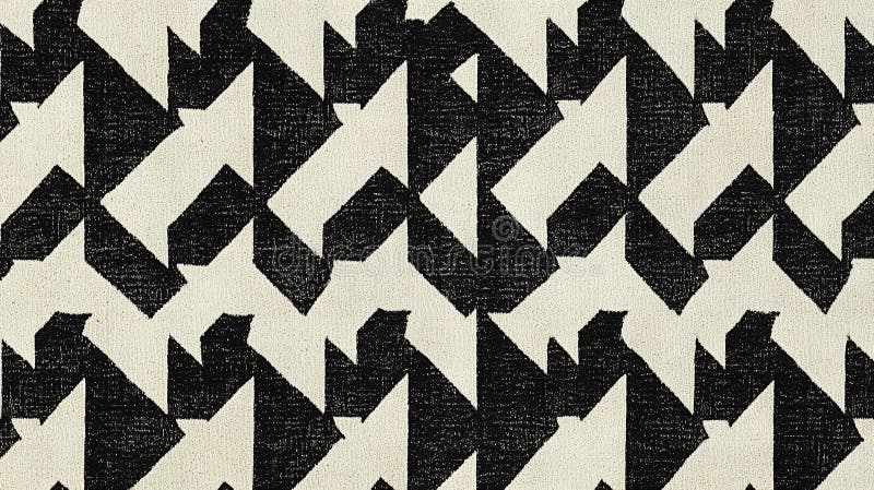 Unique Black and White Geometric Pattern Featuring Interlocking Shapes ...