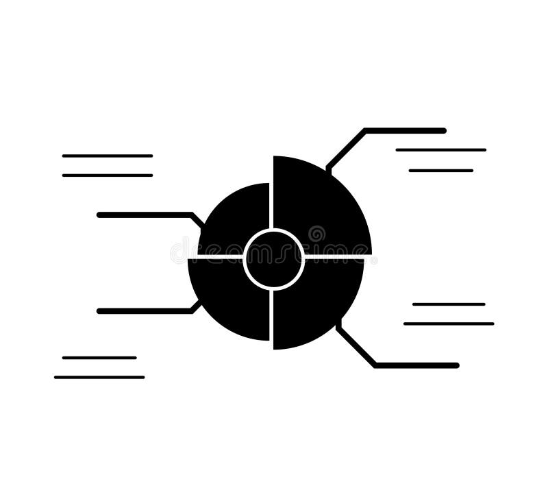 Unique Black and White Quarter Circle Diagram with Explanation. Flat ...