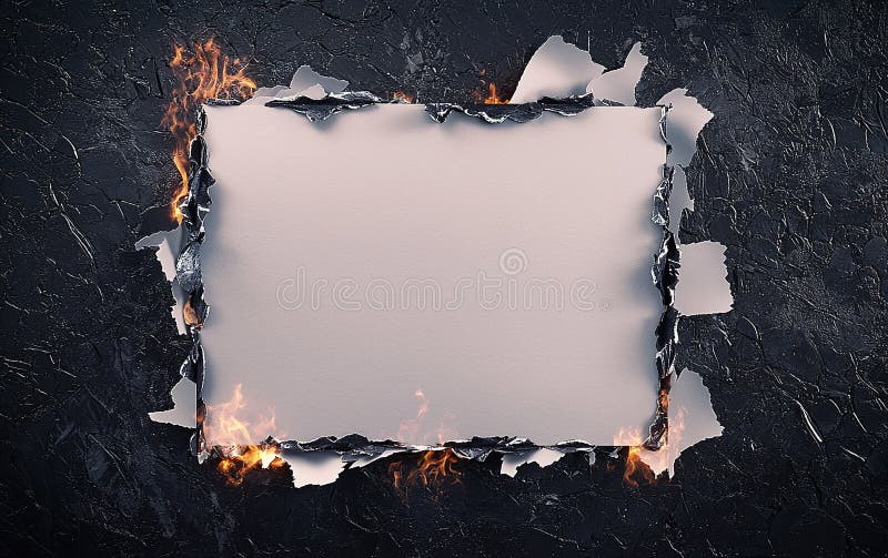 Unique Blank Sheet of Paper with Burnt Edges on a Dark Textured ...