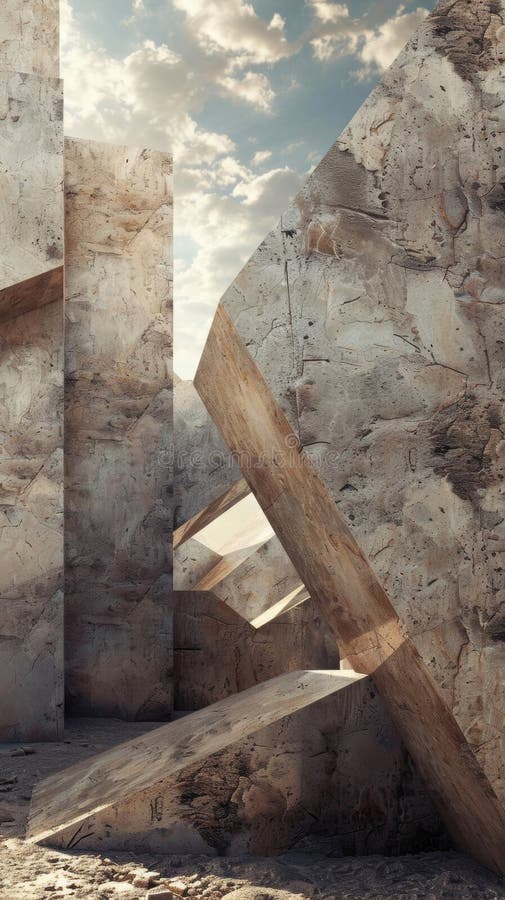 A Unique Blend of Rectangular and Triangular Shapes in Earthy Tones ...