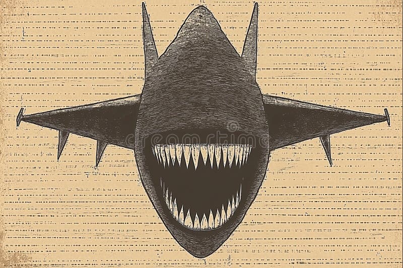 A Unique Blend of a Shark and a Fighter Jet, Featuring Large Teeth and ...