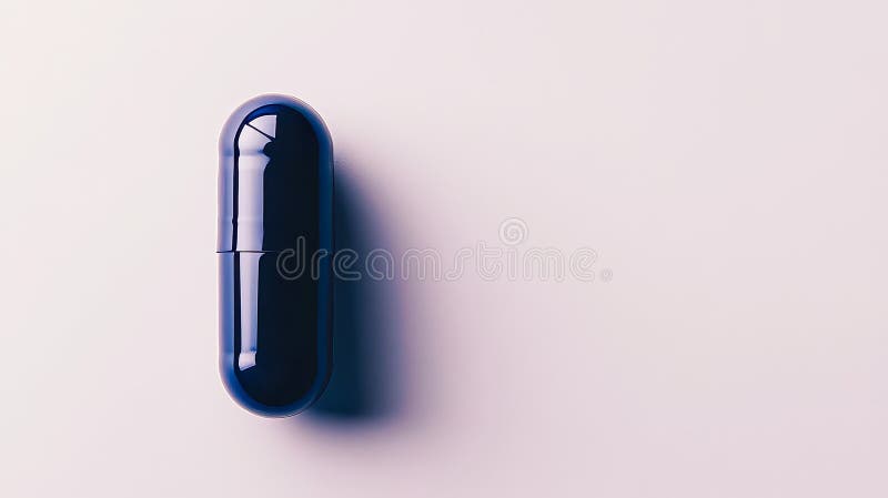Unique Blue Capsule on a Clean Surface Casting Subtle Shadows in a ...