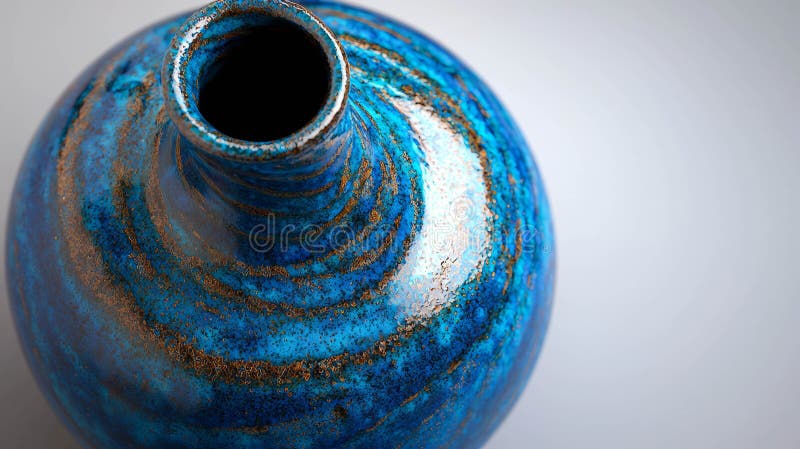Unique Blue Ceramic Vase with Swirling Design for Home Decor ...