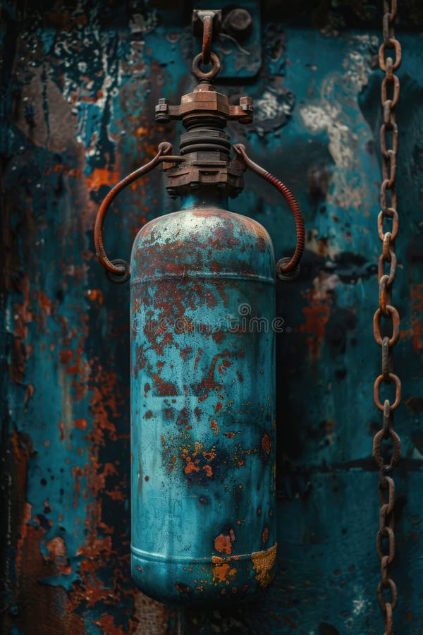 A Unique Blue Fire Hydrant Hanging from a Chain. Perfect for Urban and ...