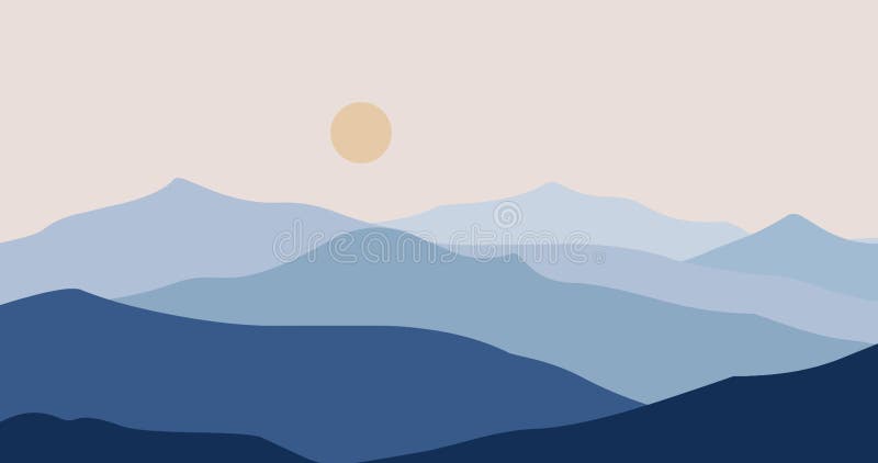 Blue Mountains Nature Background Animation Stock Video - Video of ...