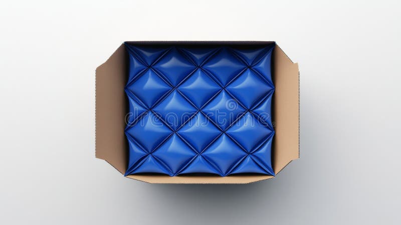 Unique Blue Packaging Design in an Open Cardboard Box Showcasing ...