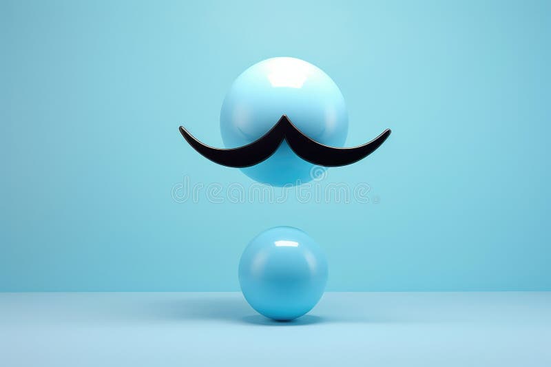 Unique Blue Statue Adorned with a Distinctive Mustache Feature. Ideal ...