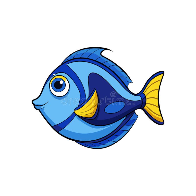 Unique Blue Tang Coloring Animal Design Stock Illustration ...