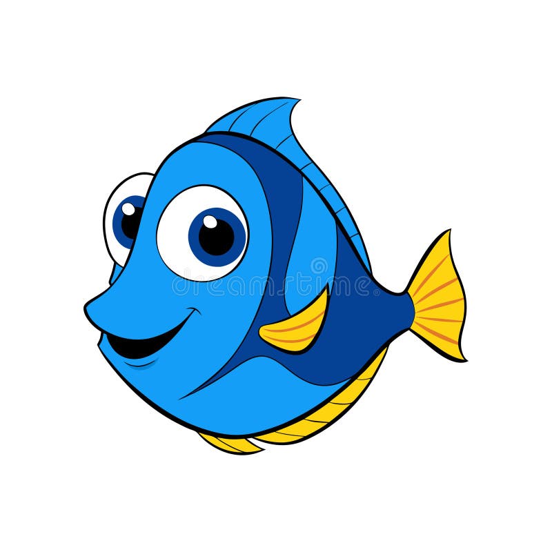 Unique Blue Tang Coloring Animal Design Stock Illustration ...