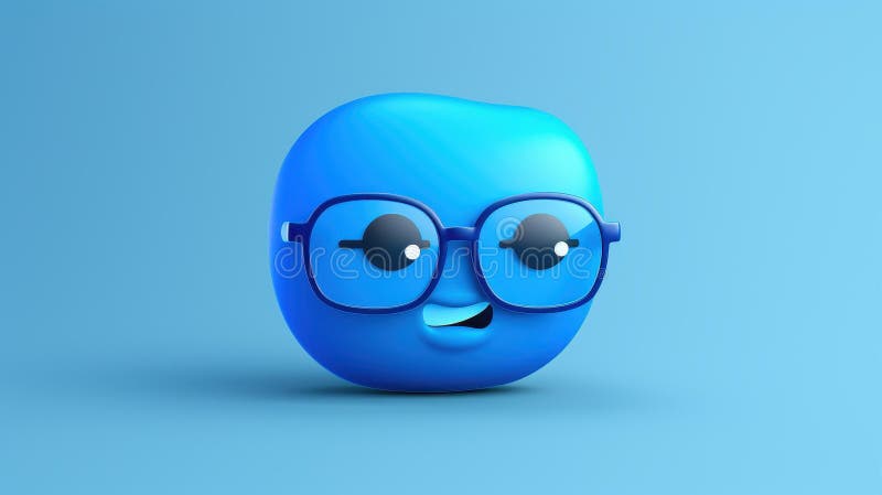 Unique Blue Thought Bubble Emoji Icon Created by Generative AI Simple ...