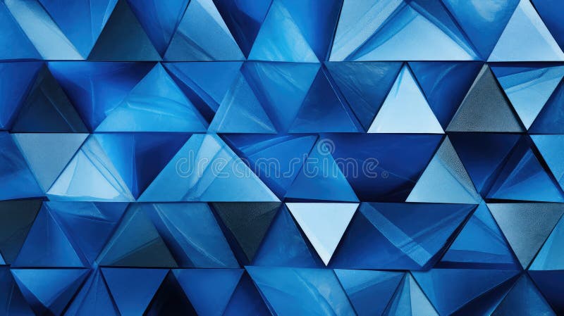 Unique Blue Triangle Pattern Stock Illustration - Illustration of ...