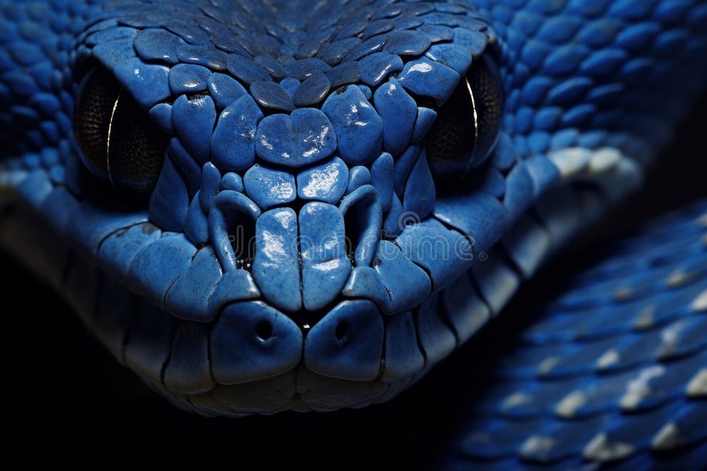 Unique Blue Viper Snake Face. Generate Ai Stock Photo - Image of detail ...