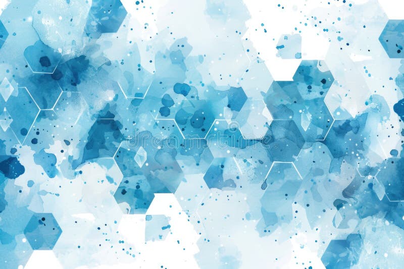 A Unique Blue and White Design Featuring Interconnected Hexagons, Great ...