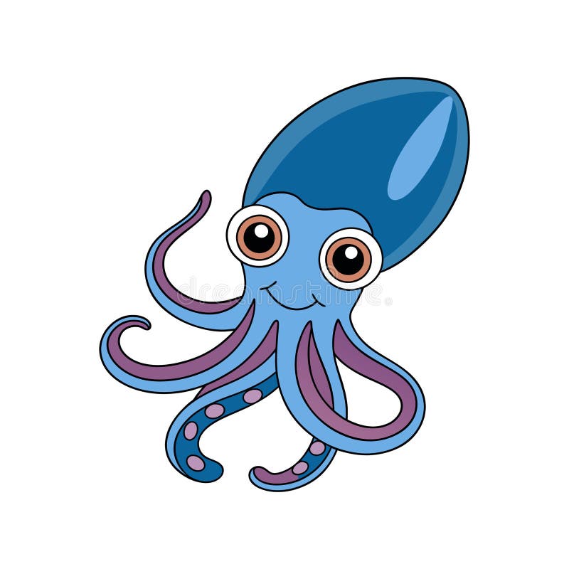 Unique Bobtail Squid Illustration for Coloring Fun Stock Illustration ...