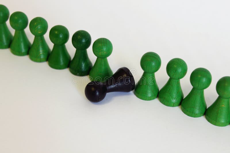 Unique Boss Team Figure Black Green Leading Object Stock Photo - Image ...