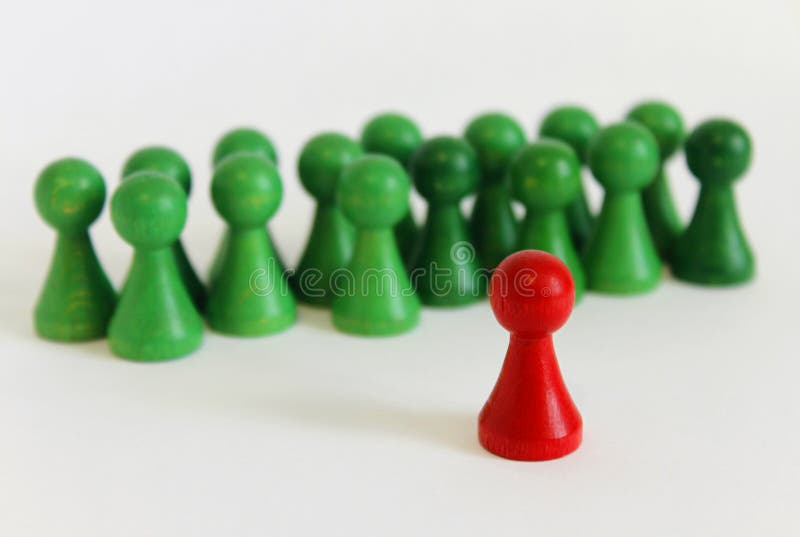 Unique Boss Team Figure Red Green Leading Object Stock Photo - Image of ...
