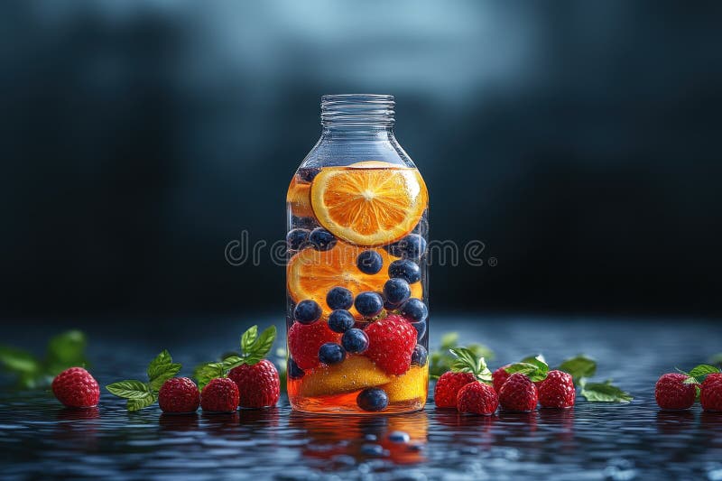 Unique Bottle Showcasing Three Distinct Layers of Water, Molecular ...