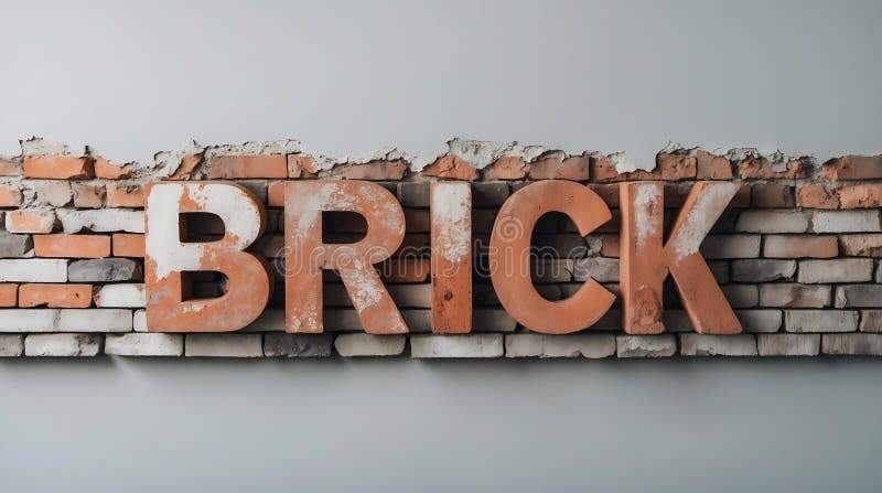 Unique Brick Wall Texture Featuring Oversized Letters Spelling Brick ...