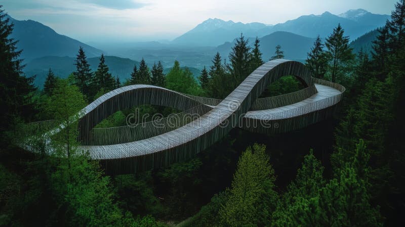Creative Bridge Shaped As an Infinity Symbol Connecting Pine Trees To ...