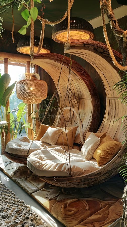 Unique Bright Accommodation for Couples Relaxation Stock Illustration ...