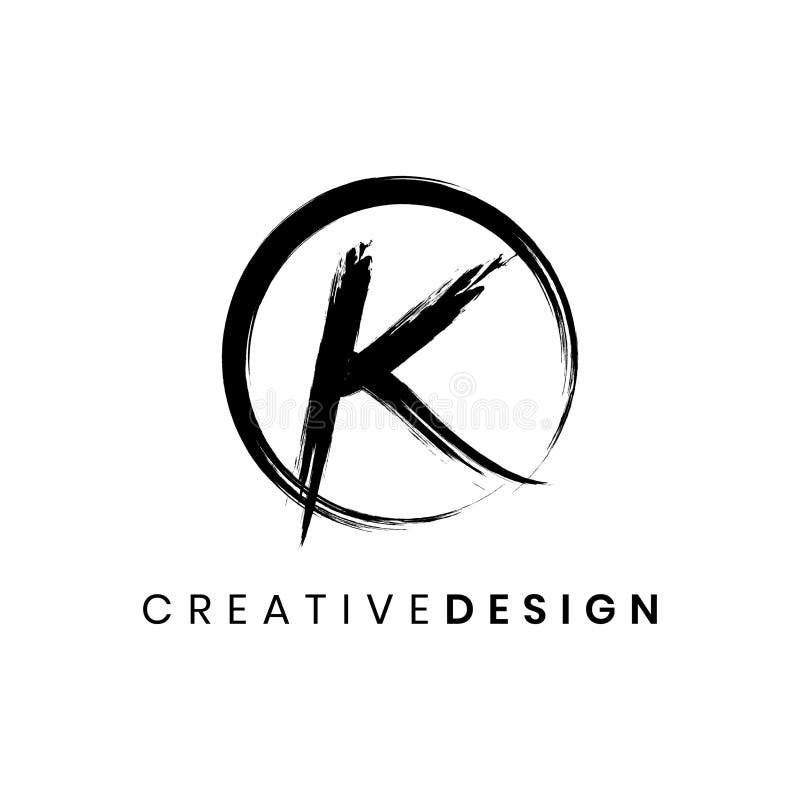Unique Brush Stroke Letter K Logo Design Vector Illustration Stock ...