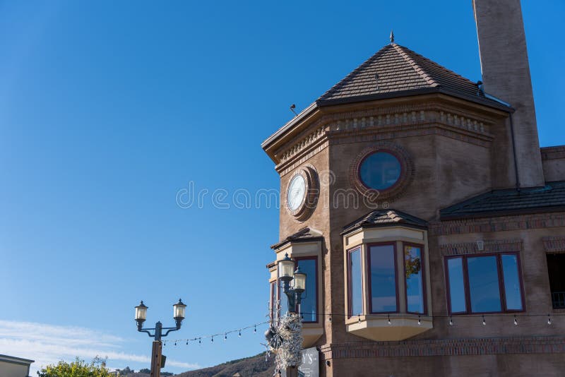 Unique Building with a Clock and Many Windows. Murietta, US Editorial ...