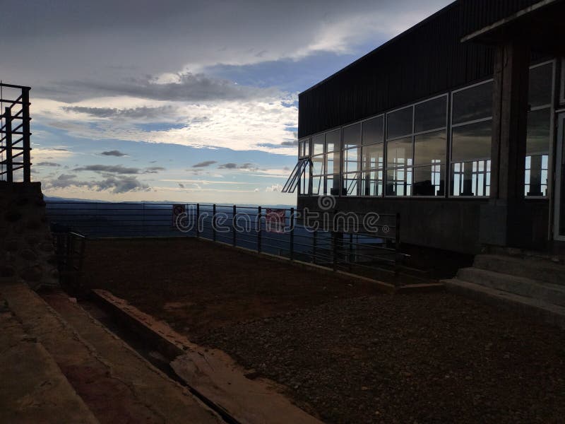 Unique Building on Top of the Mountains Stock Image - Image of horizon ...
